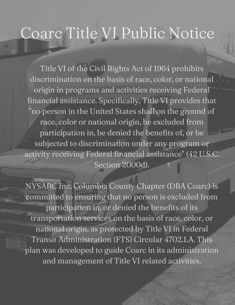 Title VI Public Notice, Procedures and Forms - Coarc