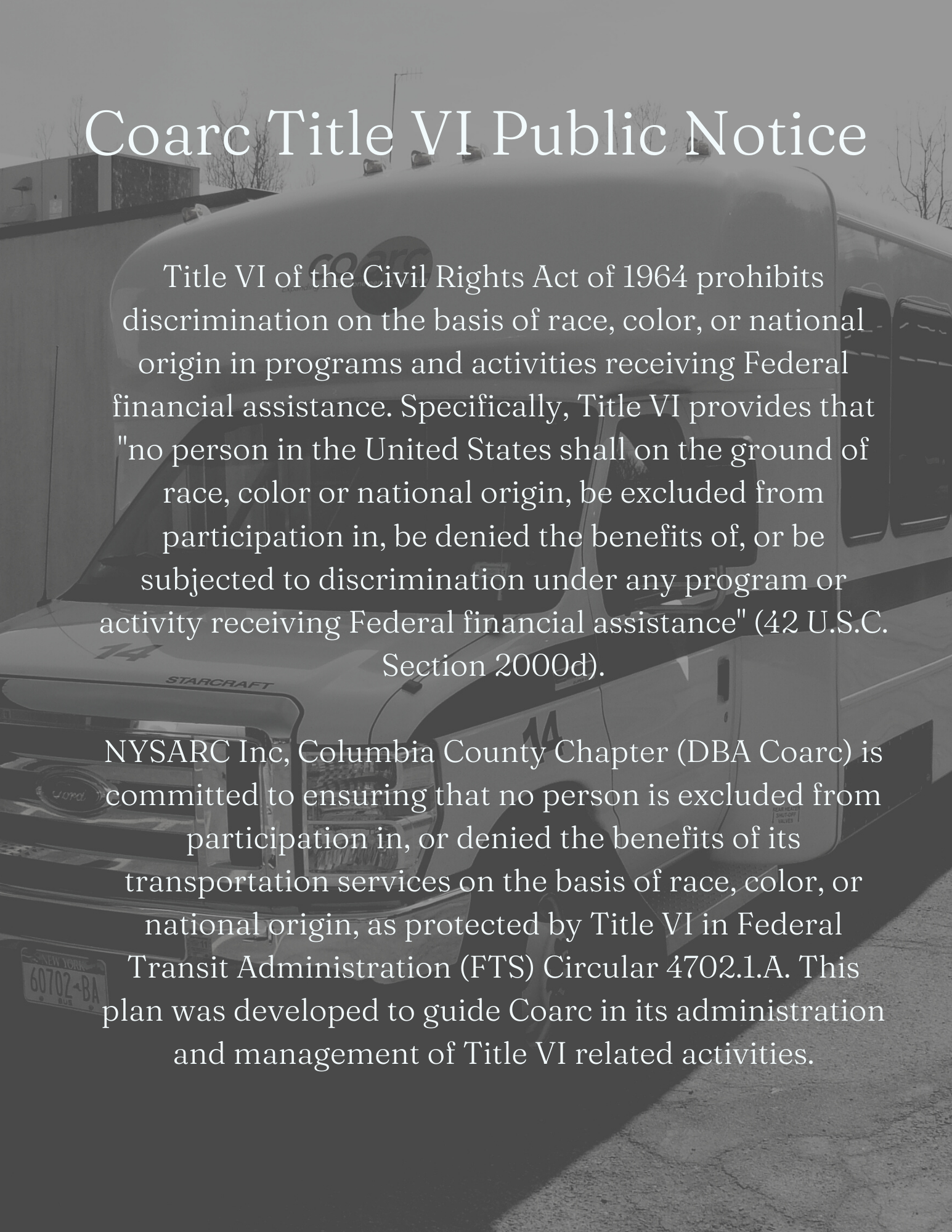 Title VI Public Notice, Procedures and Forms - Coarc
