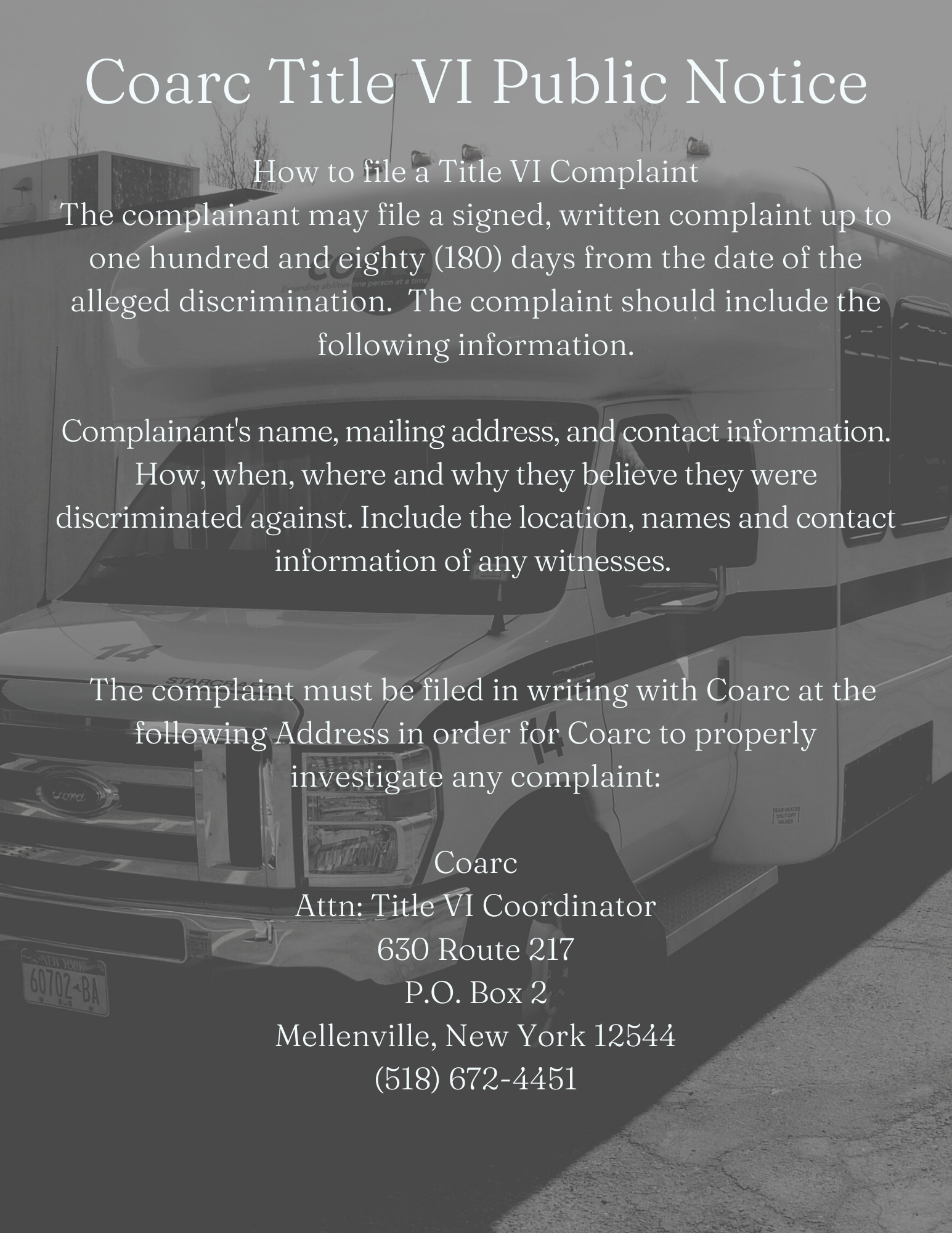 Title VI Public Notice, Procedures and Forms - Coarc